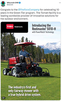 The Toro Company – Tomah | Green Tier participant since 06/29/2012 ...